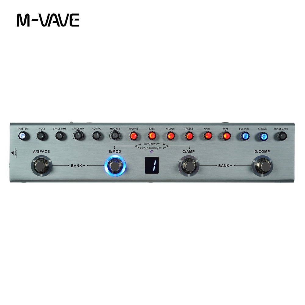 M-vave Tank-B BASS แป้นเหยียบเอฟเฟค 36 พรีเซ็ต 9 ช่อง 8 ช่อง IR 3 โหมด ดีเลย์ เอฟเฟคเสียงกริ่ง ...