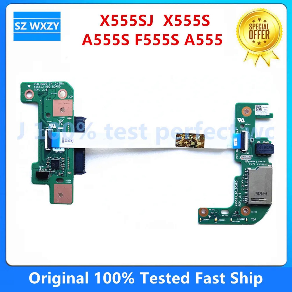 บอร์ดเสียงแล็ปท็อป HDD พร้อมสายเคเบิล X555SJ_IO_BOARD REV:2.0 100% ...