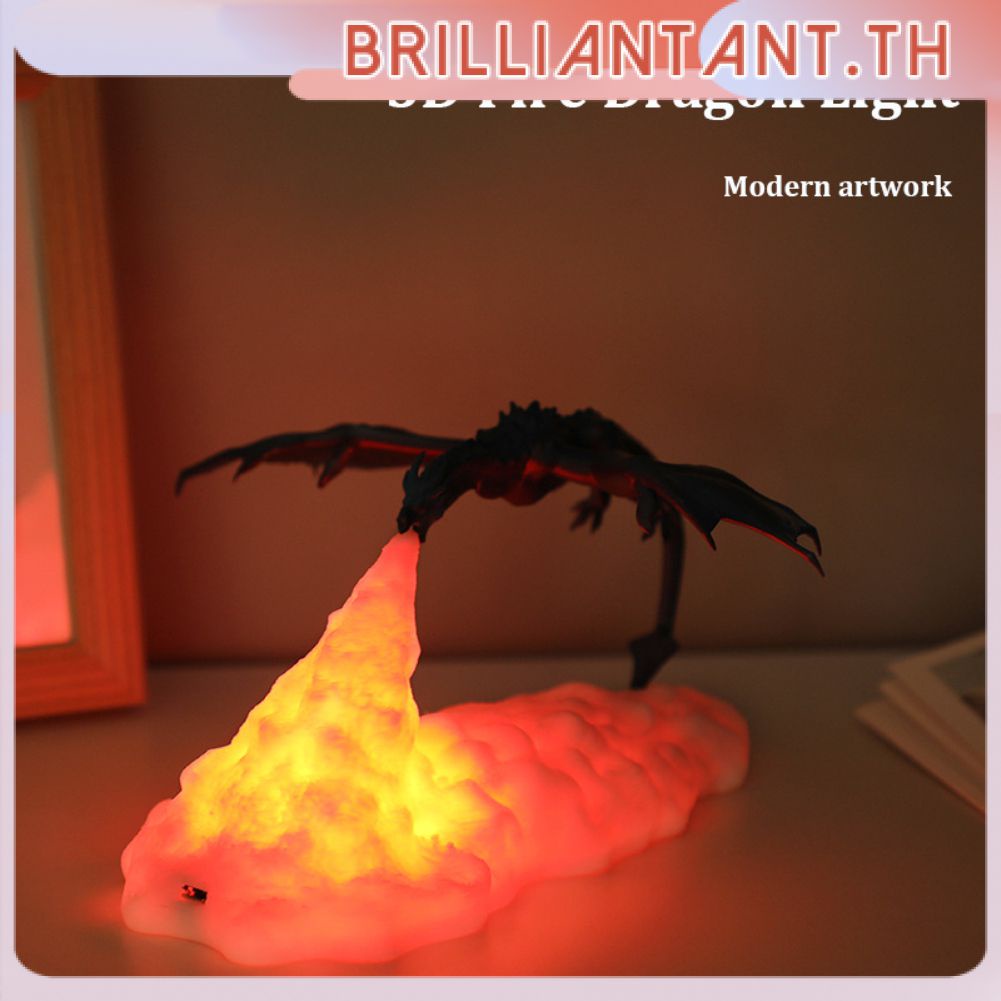 ใหม่มาถึง Usb Led Dragon โคมไฟ Night Light 3d การพิมพ์ Creative Night ...