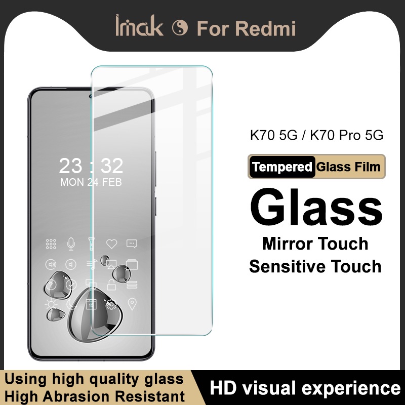 Original Imak Redmi K70 Pro K70E 5G ฟิล์มกันรอยหน้าจอกระจกนิรภัยป้องกันการระเบิดบางเฉียบ ...