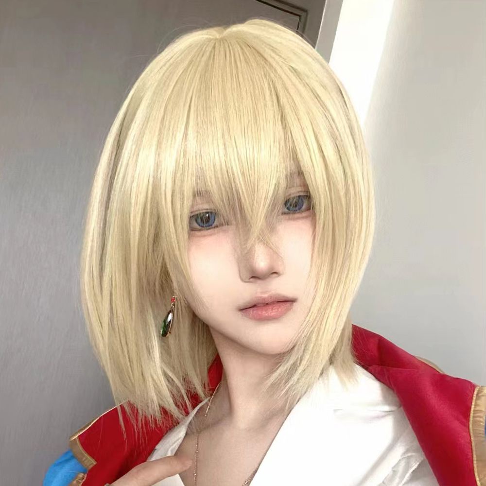 Howl wig Gold Short Straight Hair howls moving castle cosplay wig ...