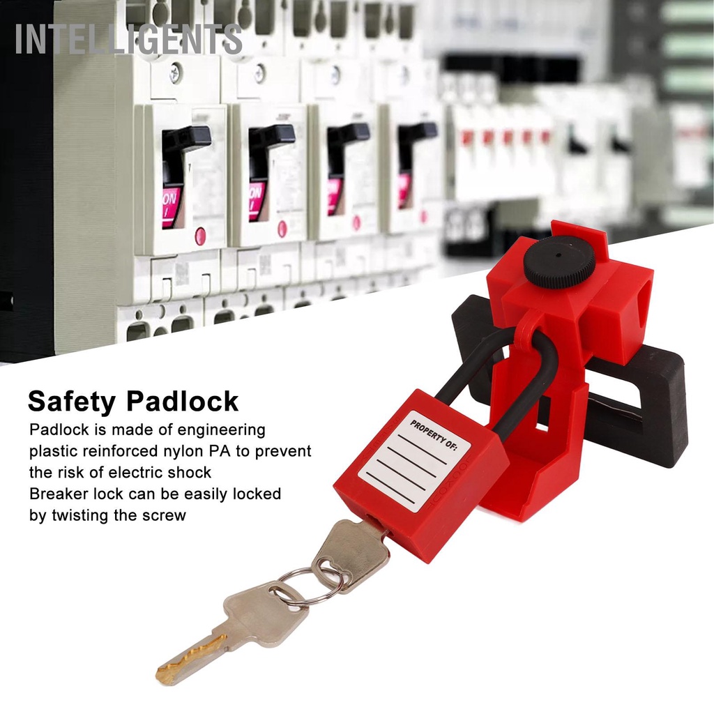 IntelligentS Clamp On Breaker Lockout Safety Padlock Kit Nylon ...