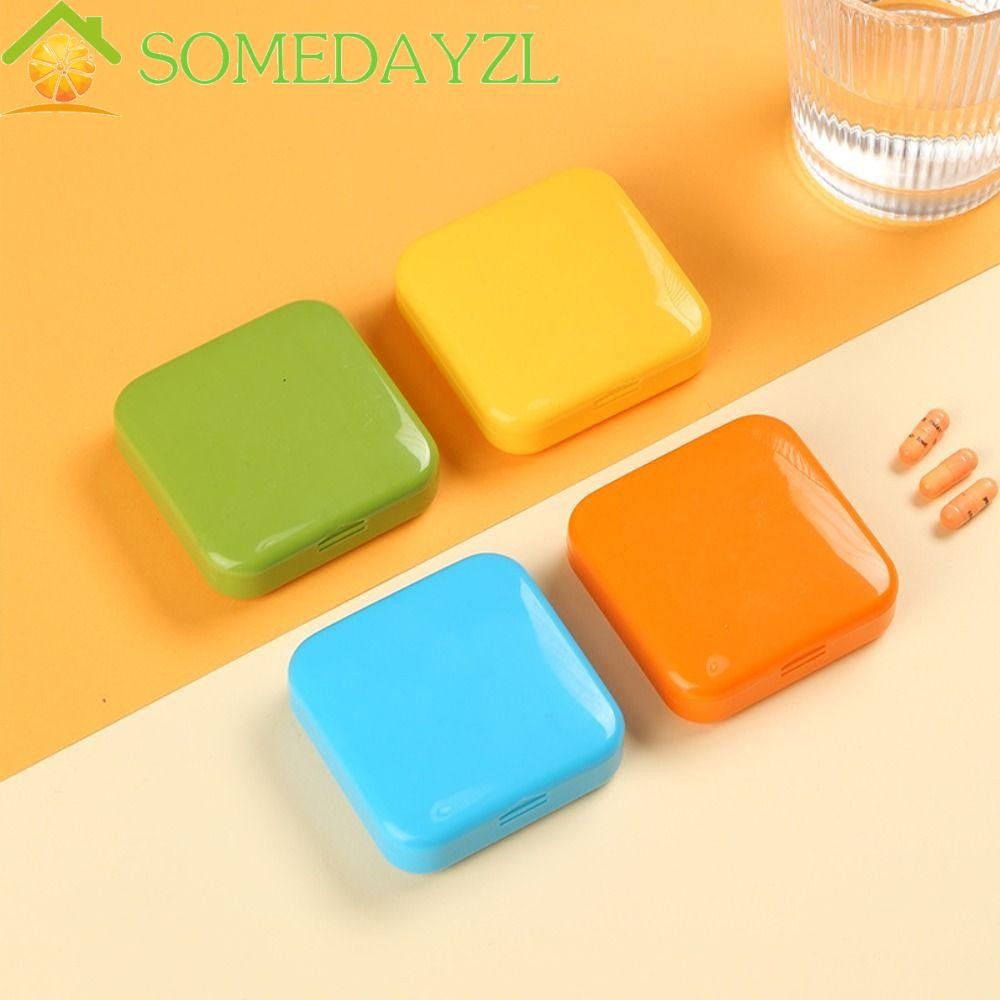 Somedayzl กล่องยาขนาดเล็ก, กล่องยา Push-Pull Square สี Candy, แบบพกพา ...
