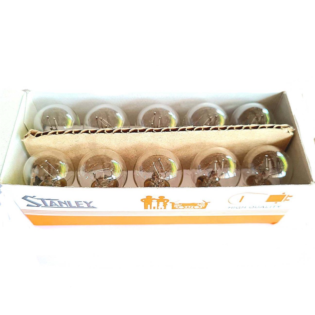 หลอดไฟท้าย 12V 18/5W แท้ STANLEY 1 กล่อง 10 หลอด ใส่มอเตอร์ไซค์ทั่วไป ...