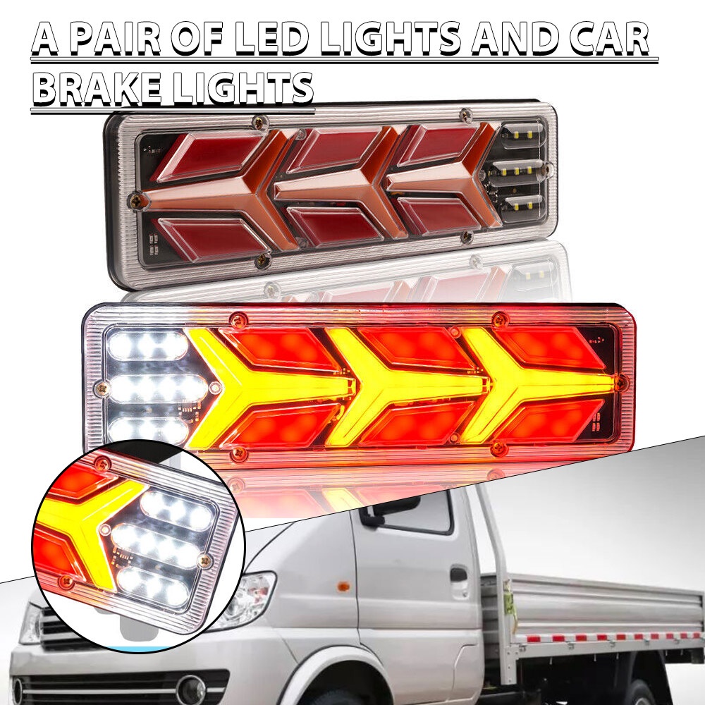 2x Utility Trailer LED Tail Light Kit Stop Rear Brake Turn Indicator ...
