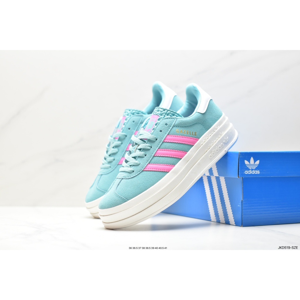 genuine Adidas Gazelle Bold wชายและหญิงแฟชั่นกันลื่นกีฬาลำลองรองเท้าแบน ...