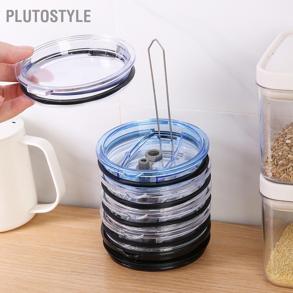 PLUTOSTYLE Tumbler Lid Organizer ประหยัดพื้นที่ Slim แนวตั้งสำหรับ 10 ...