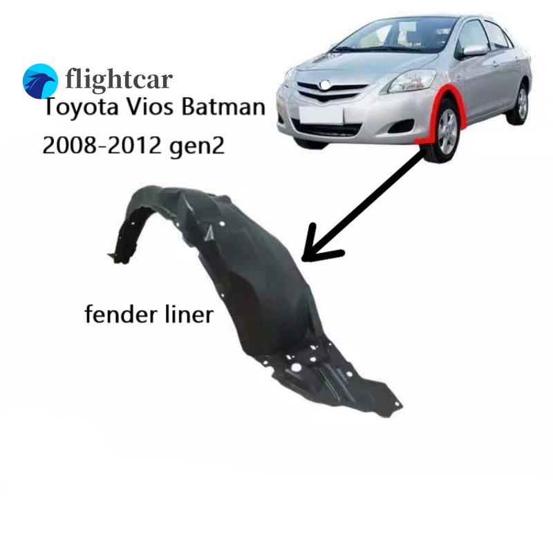 บังโคลนหน้ารถยนต์ พลาสติก สําหรับ Toyota Vios gen 2 second Generation Batman 2008 2009 2010 2011 ...