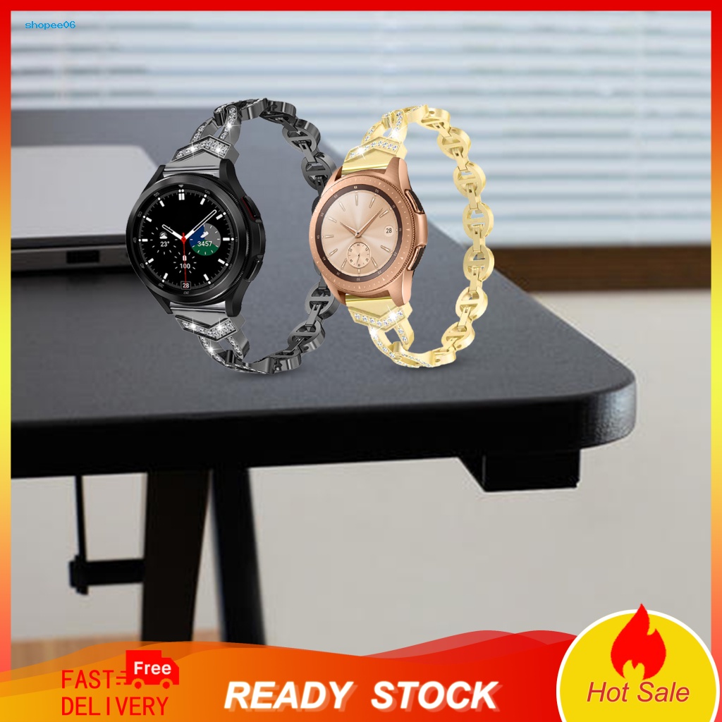 Setn สายนาฬิกาข้อมือ สเตนเลส ประดับพลอยเทียม แบบเปลี่ยน สําหรับ Samsung Galaxy Watch 3 4 Active ...