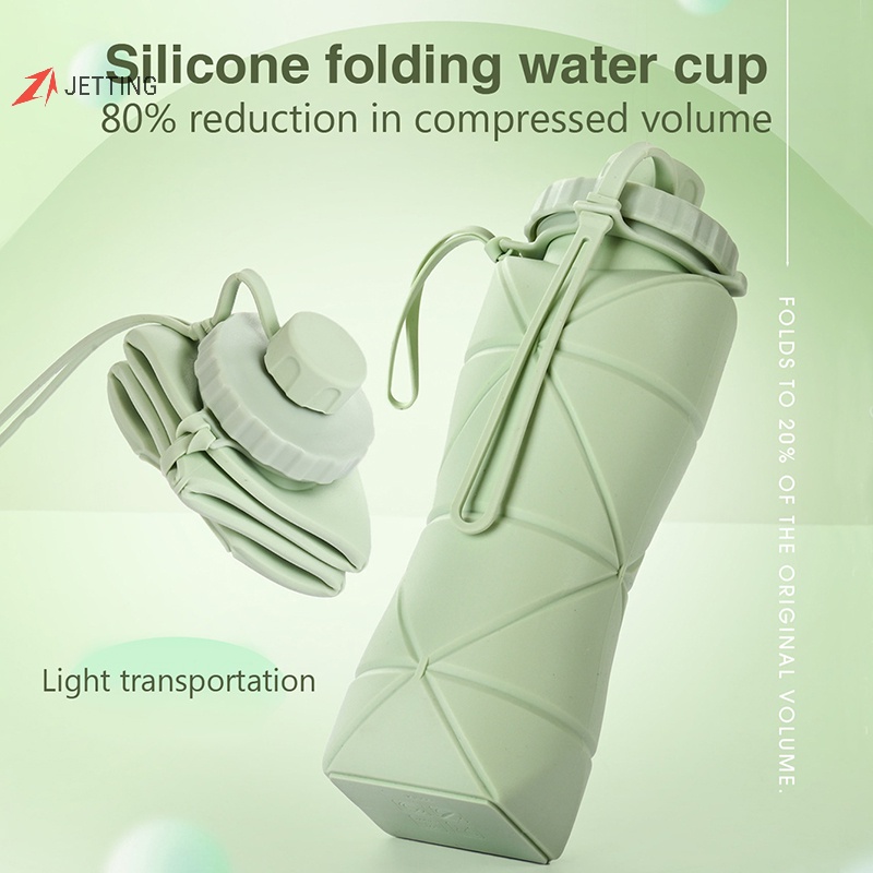 Jtth แก้วน้ําซิลิโคน แบบพกพา พับได้ ทนอุณหภูมิสูง สําหรับเล่นกีฬา ...