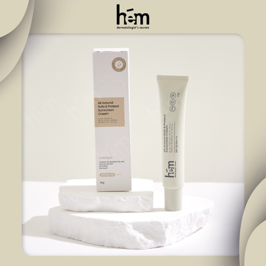 HEM All Around Safe & Protect Sunscreen Cream SPF 50 PA+++ 30 g. [FC ...