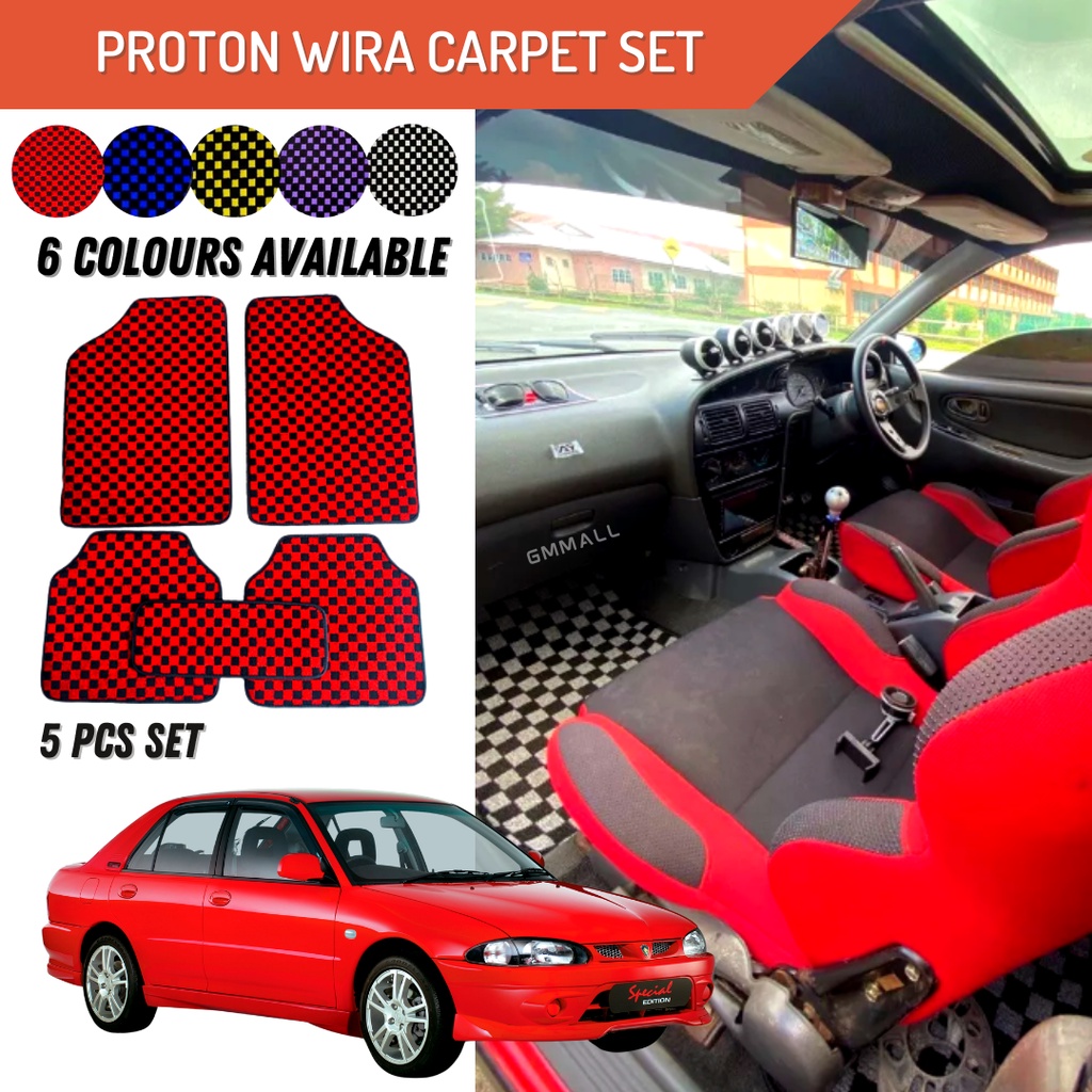 พรมปูพื้นรถยนต์ PROTON wira satria SE Checkmate dadu Dice Lapik alas ...