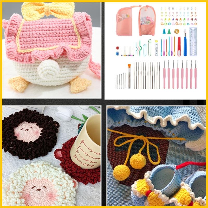 Runun ชุดตะขอถักโครเชต์ พร้อมตะขอถักโครเชต์ มีซิป | Shopee Thailand