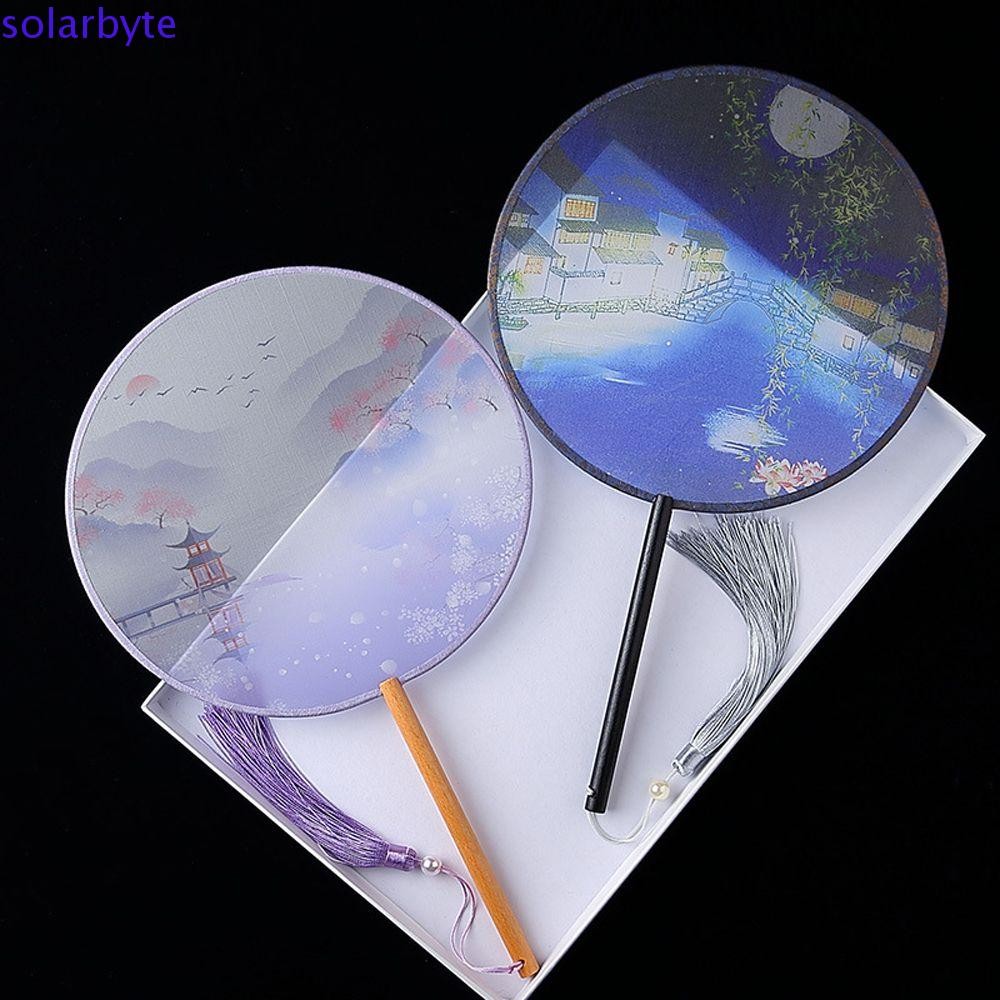 Solarbyte กลุ่มพัดลมโบราณ Vintage พิมพ์ตกแต่งงานแต่งงานโต๊ะเครื่องประดับไม้ Handle Home Decor ...