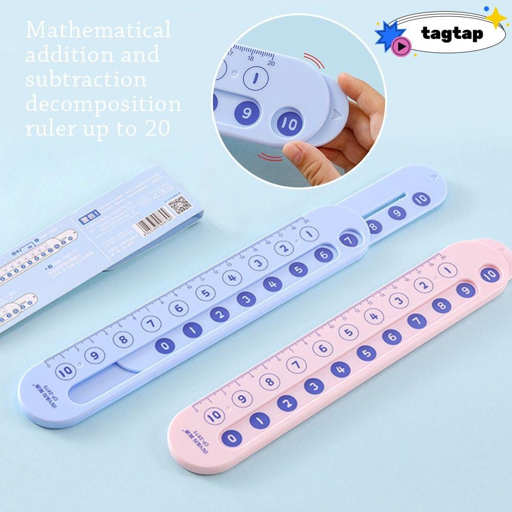 Tagtap คณิตศาสตร์สาธิต,แบบพกพาสีชมพู/สีฟ้าไม้บรรทัดลบ,คุณภาพสูงภายใน 20 ...