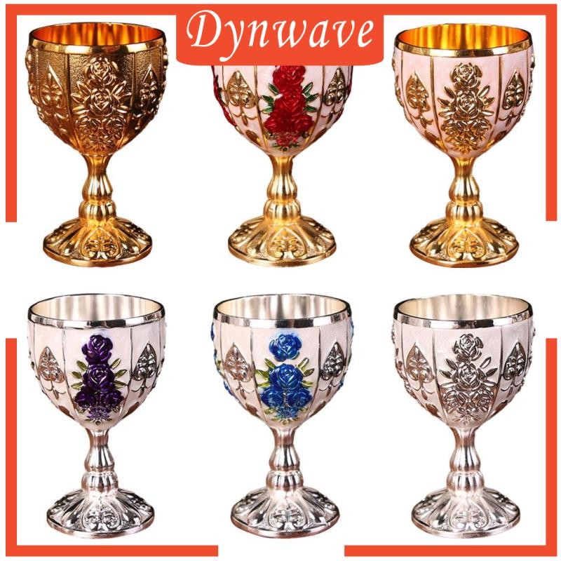 [ไดเวฟ] ย้อนยุคคลาสสิกโลหะ ก oblet แกะสลักรูปแบบนูนถ้วยสร้างสรรค์ที่ทํา ...