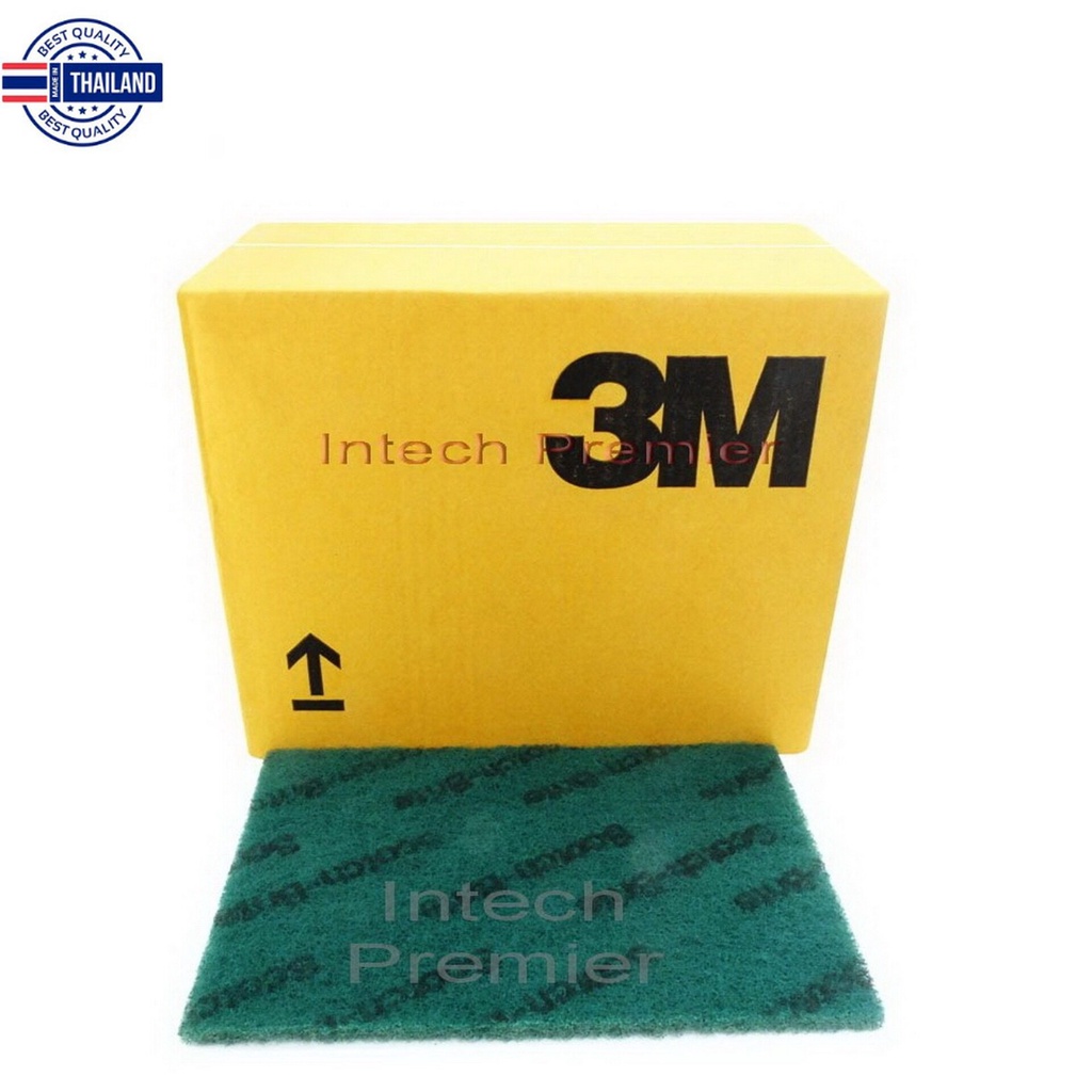 3M 7448 สีแทา, สีแดง 7447, 7496 สีเขียว แผ่นใยขัด ขนาด 6 นิ้วx9 นิ้ว 20 ...