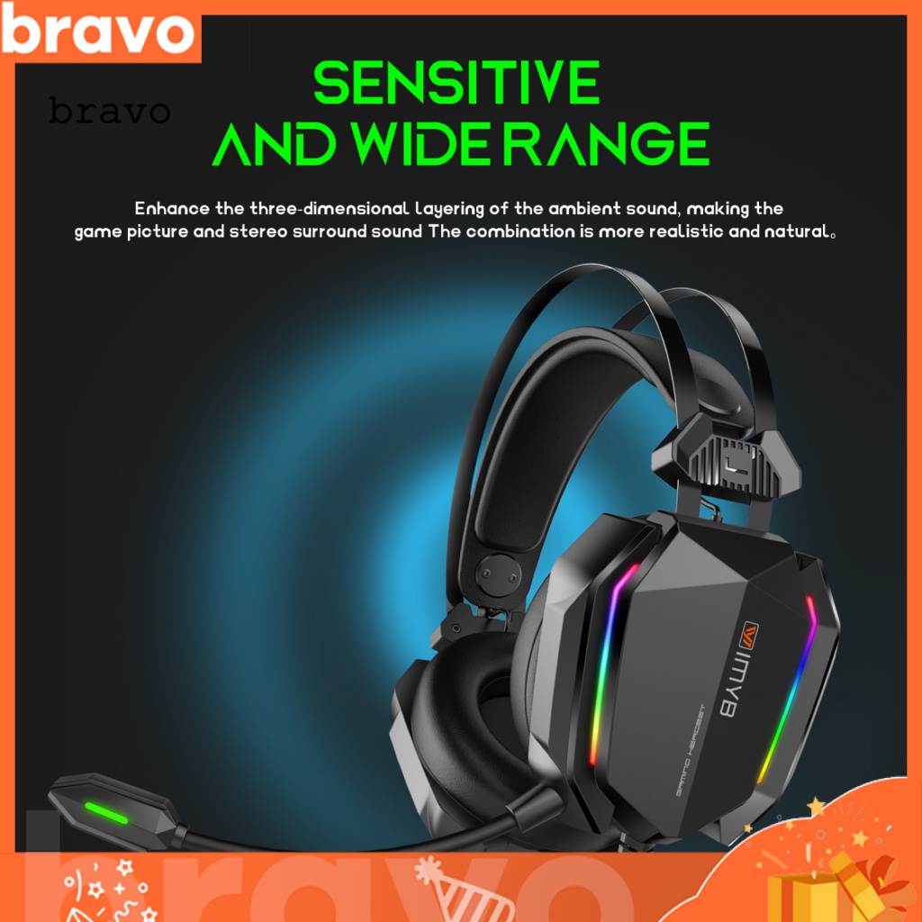 [Br] A32 หูฟังซับวูฟเฟอร์ แบบใช้สาย RGB 35 มม. หายใจสะดวก พร้อมไมโครโฟน ...