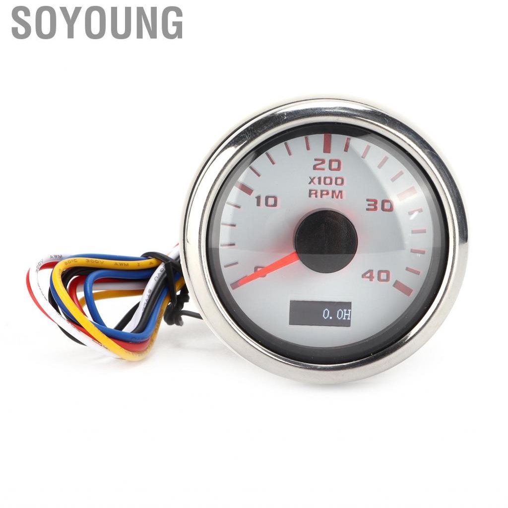 Soyoung RPM Tachometer Stainless Steel Pointer Boat Tacho Meter IP67 ...