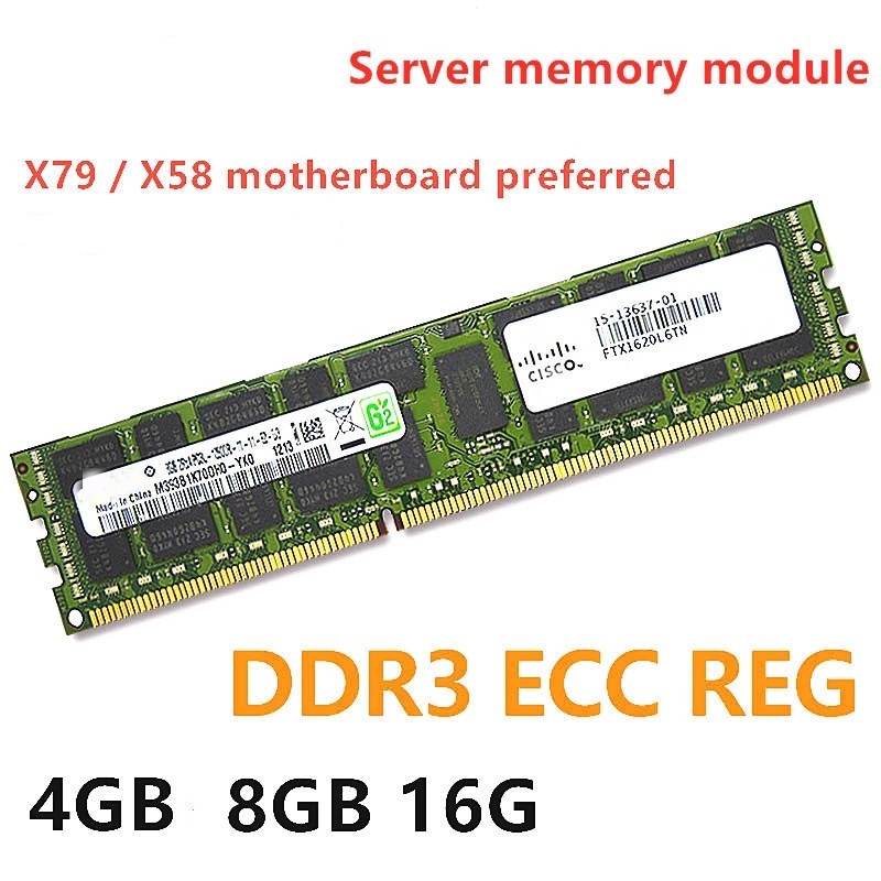 หน่วยความจำ DDR3 4GB 8GB 16GB Reg ECC 1333 1600 MHz PC3 pc3l รองรับเมนบอร์ด X79 X58 LGA 1866 ...