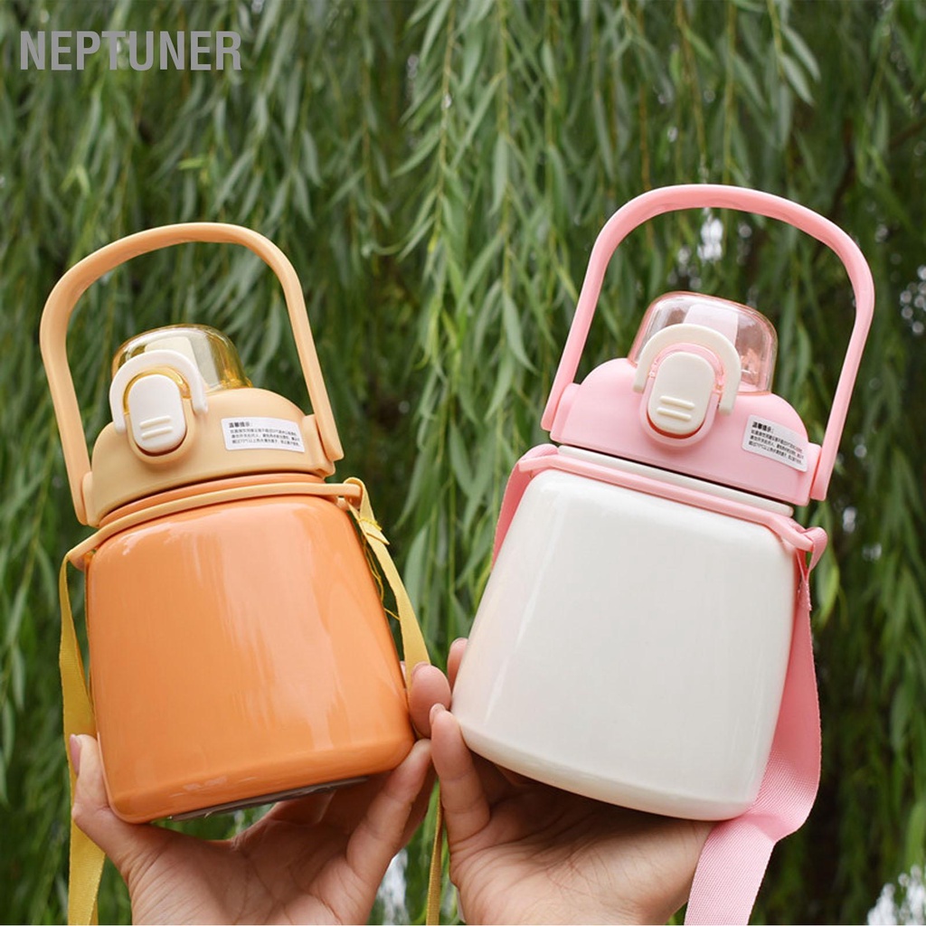 NEPTUNER ขวดน้ำหุ้มฉนวน 650ML 304 ขวดฟางสแตนเลสสำหรับโรงเรียนสำนักงานกลางแจ้ง | Shopee Thailand