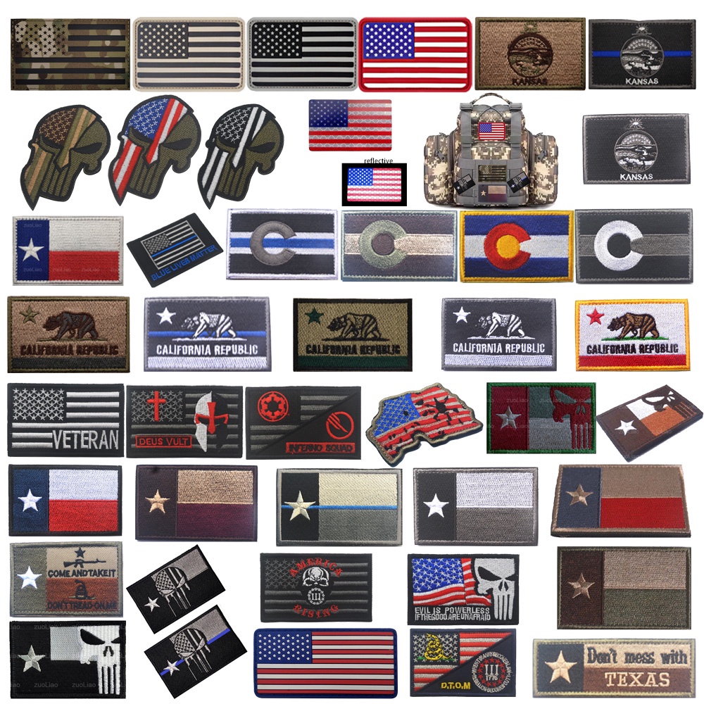 Velcro Patch PVC American Flag Punisher สหรัฐอเมริกา 51st California ...