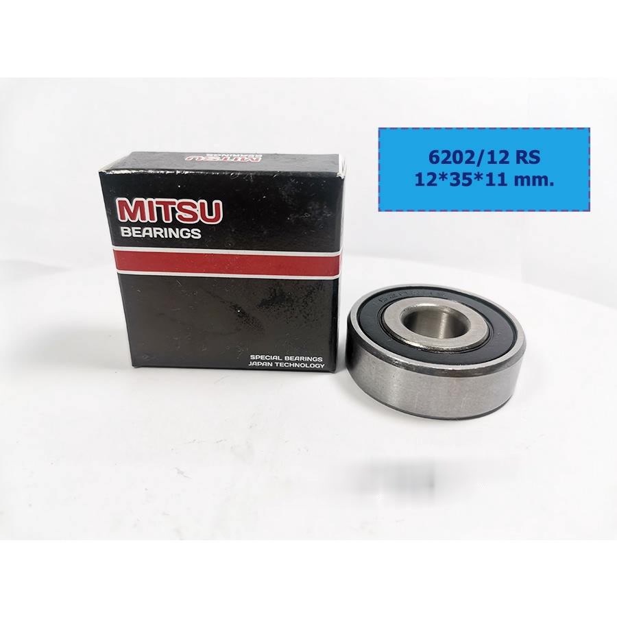 (ราคาต่อตลับ)ลูกปืน6202/12 RS ฝายาง ยี่ห้อ MITSU ลูกปืนขนาด 12*35*11 มิล 6202 ไซส์พิเศษ รู 11 12 ...