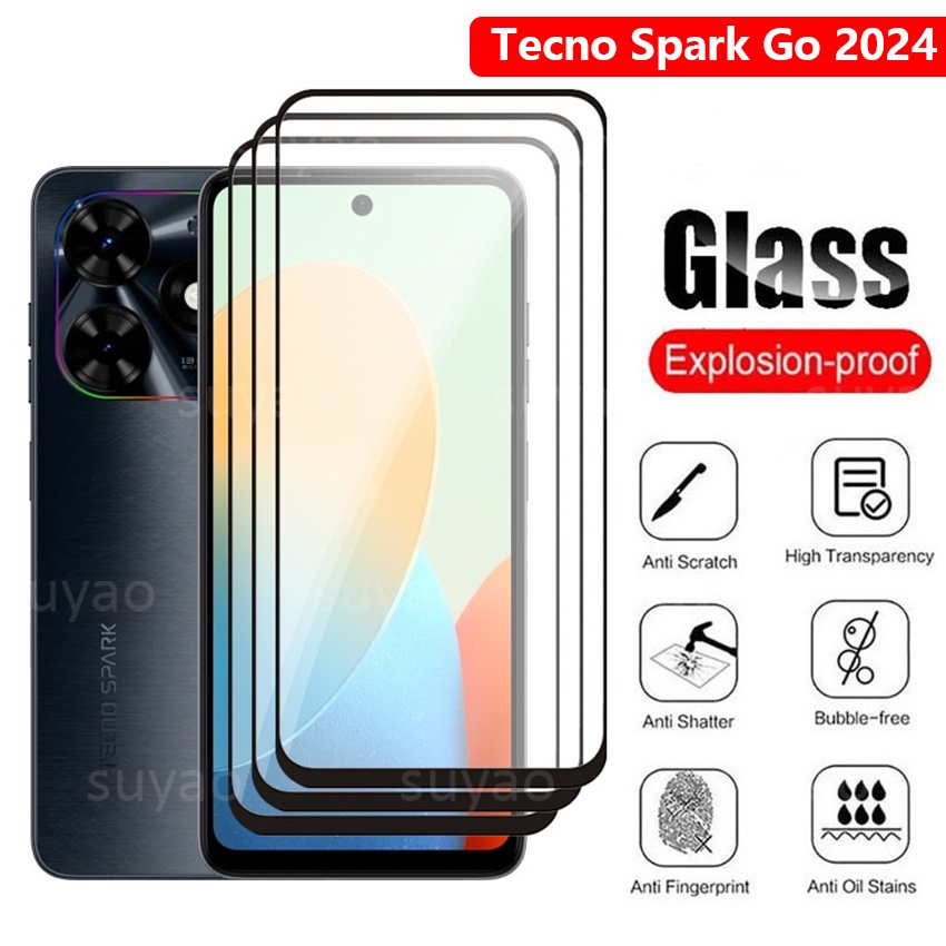 ฟิล์มกระจกนิรภัยกันรอยหน้าจอ HD 9H เต็มจอ สําหรับ Infinix Tecno Spark ...