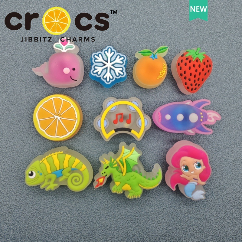 LED jibbitz crocs แท้ เข็มกลัดไฟกระพริบ LED รูปปลาวาฬ นางเงือก ปลาวาฬ ...