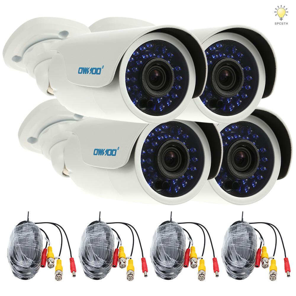 Cot OWSOO กล้องวงจรปิดรักษาความปลอดภัย AHD 720P 1500TVL 4 ชิ้น และสาย ...