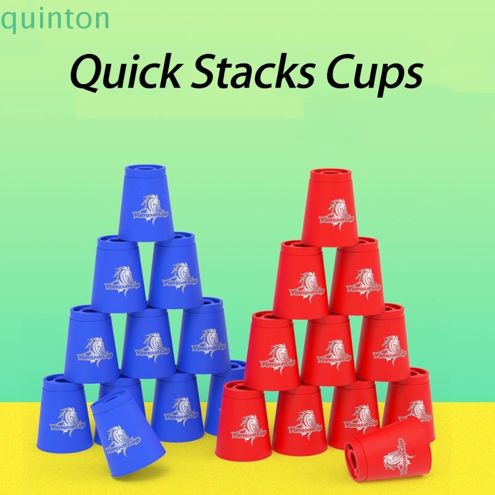 Quiton 12 ชิ้น/เซ็ต Quick Stacks ถ้วย,ถ้วยของเล่นเพื่อการศึกษากีฬาซ้อน,แฟลชซ้อนถ้วยที่มีสีสันพับ ...