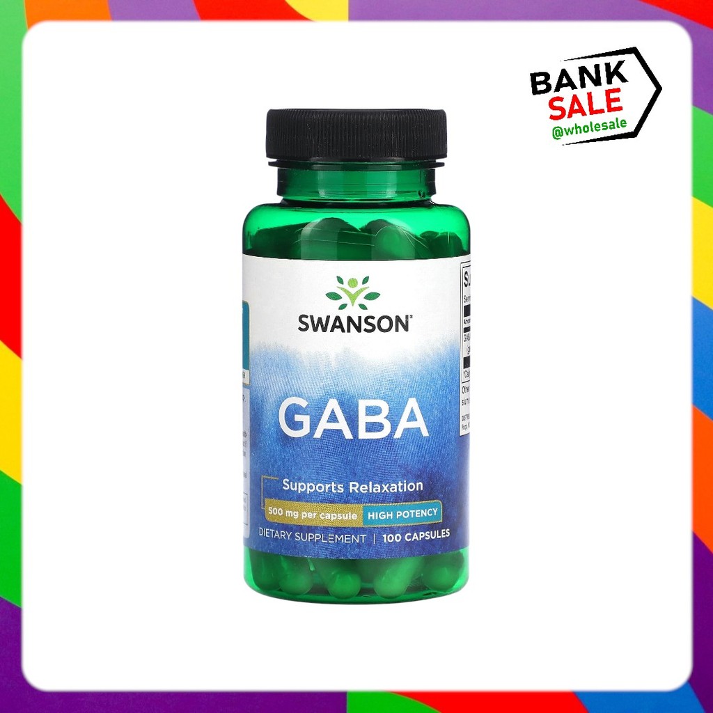Swanson, Gaba, High Potency, 500 mg, 100 Capsules | Shopee Thailand
