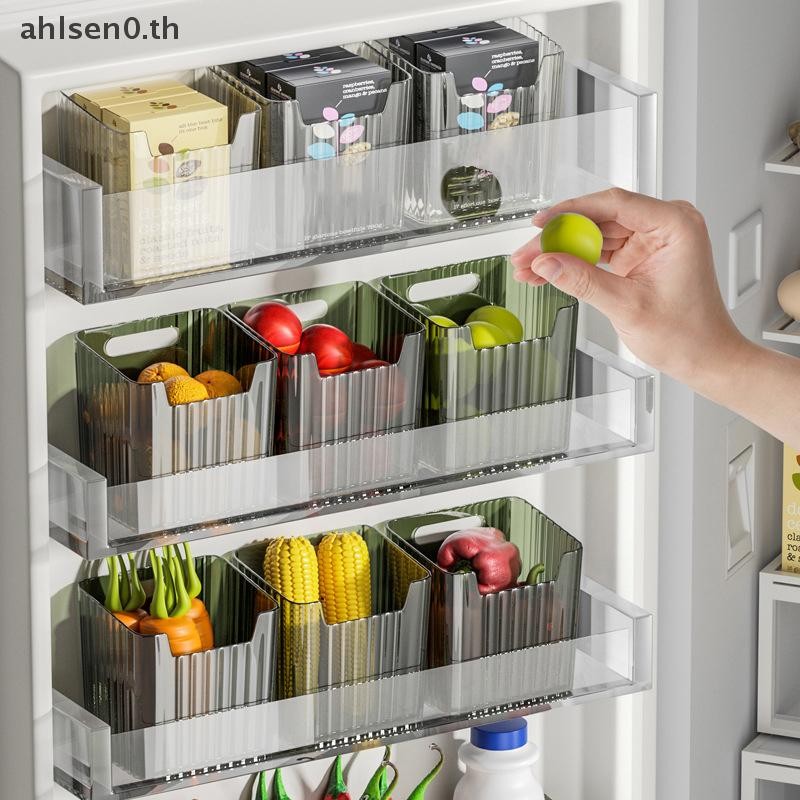 Ahlsen0 ตู้เย็นอาหารกล่องเก็บของสดตู้เย็นประตูด้านข้างผลไม้ผักเครื่องเทศกรณีอาหารคอนเทนเนอร์ห้อง ...