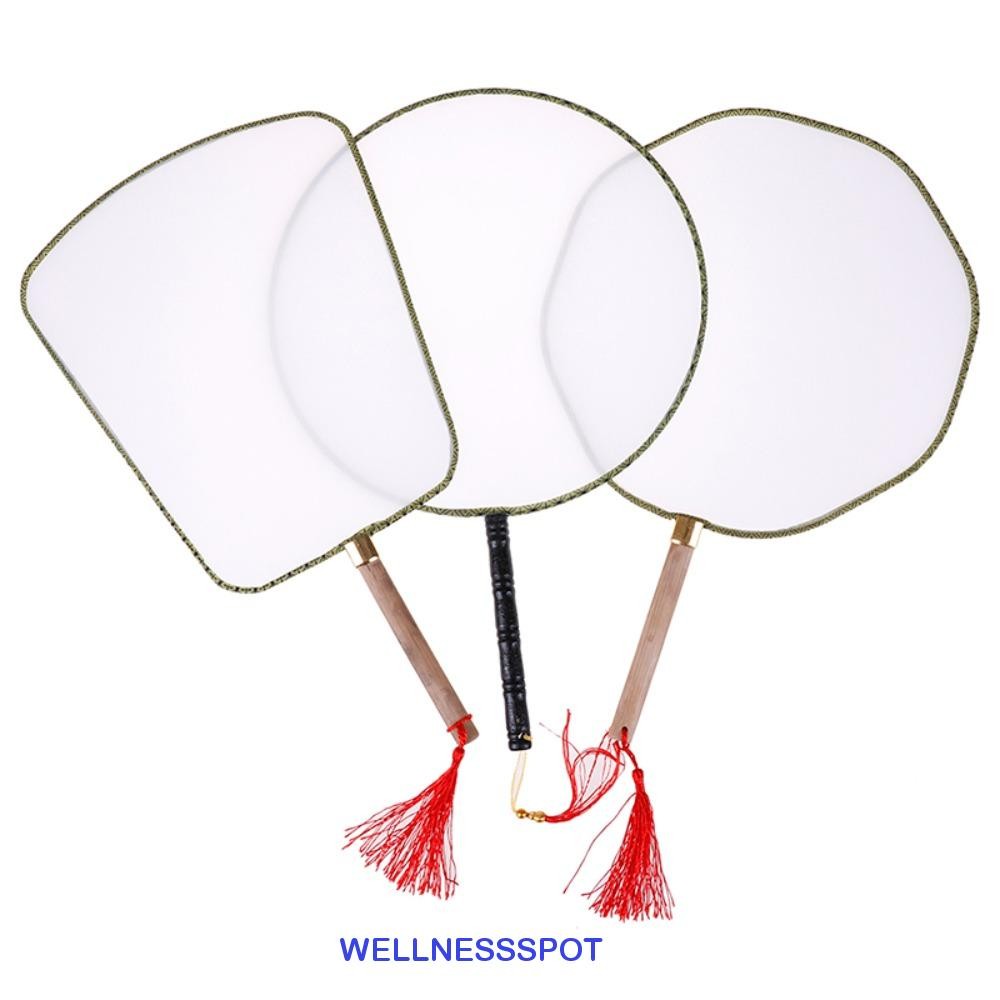 Wellnessspot DIY พัดลมเปล่าพัดลมตกแต่งรอบพัดลมมือจีนหรูหราภาพวาดตกแต่งบ้านศิลปะภาพวาดวัสดุ ...