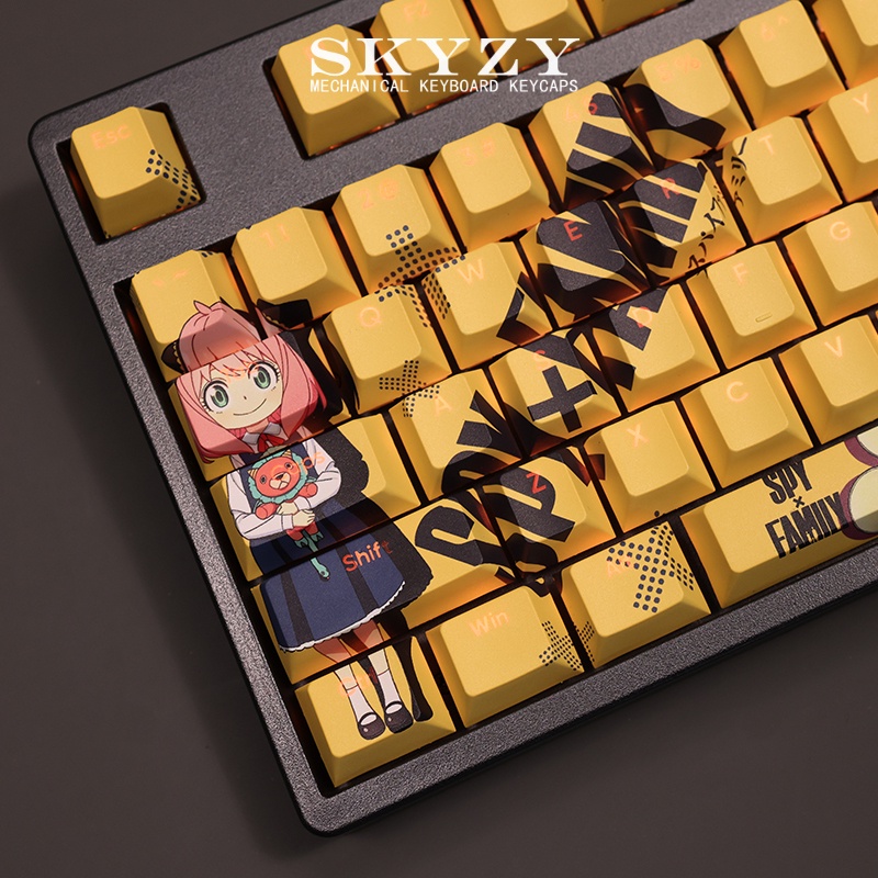 Anya Forger Keycaps Cherry Profile SPY × FAMILY 007 Anime PBT Dye Sub ...