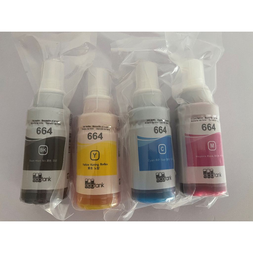 (คล้ายกัน)EPSON Ink 664 Original T6641 T6642 T6643 T6644 หมึกเติมแท้ ...