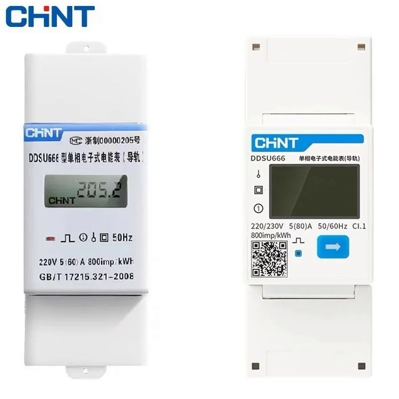 Chint DDSU666 DTSU666 80A Din Rail Digital Voltmeter Current Power ไฟฟ ้ า KWH Meter โวลต ์ แอมป ...