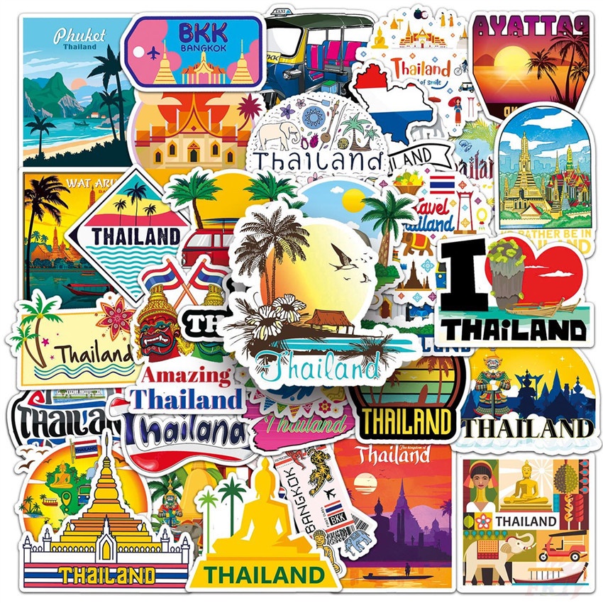 Thailand Series 01 Stickers 50Pcs/Set DIY Fashion Waterproof Doodle ...