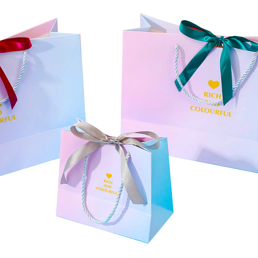SC Paper-Pack ถุงของขวัญ สีพาลเทล พร้อมริบบิ้น | Shopee Thailand
