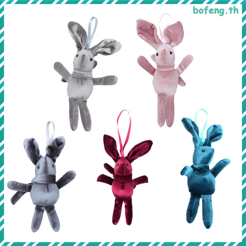 Bofeng จี้ตุ๊กตากระต่ายน่ารัก ผ้ากํามะหยี่ขนนิ่ม สีชมพู ไวน์แดง ชมพูอ่อน ฟ้าเข้ม เทาอ่อน 1 ชิ้น ...