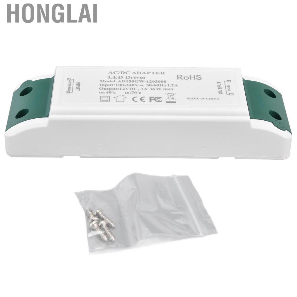 Honglai LED Power Driver 12V DC 36W 3A Constant Current Voltage Adapter ...