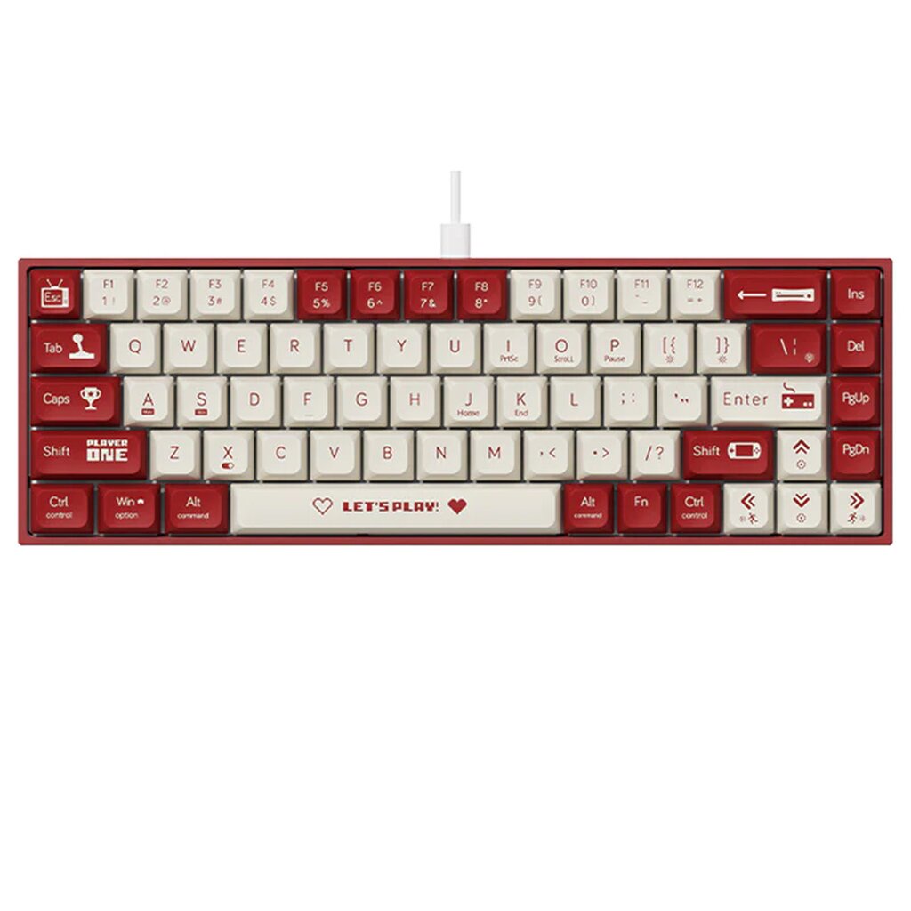 Ajazz AK680 RED-WHITE RED SWITCH Mechanical Keyboard | Shopee Thailand