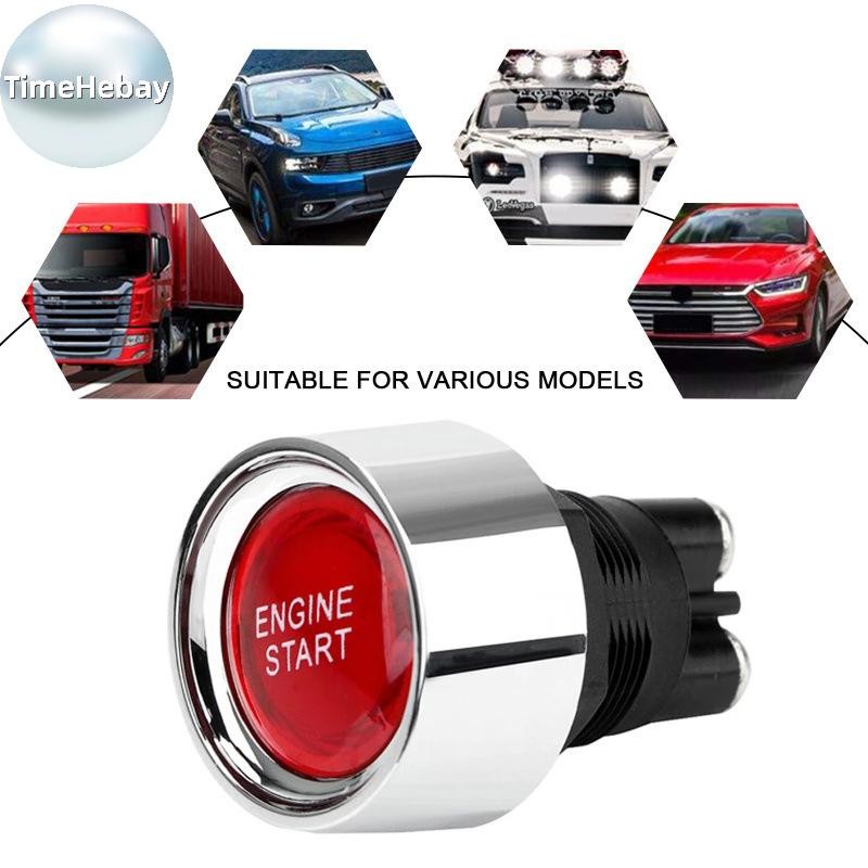 Timehebay 1PC 12V 50A 3 Pin SPST Momentary Keyless Push Button Starter ...