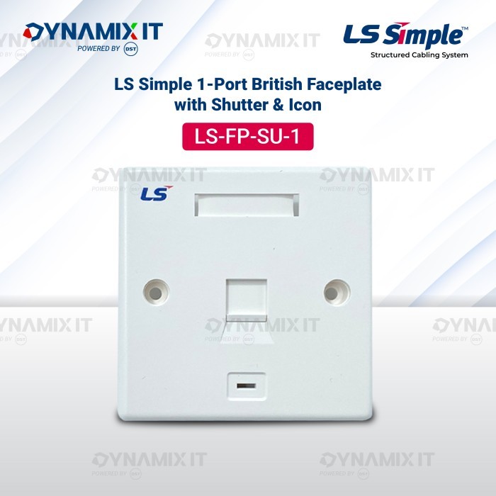 LS Simple FacePlate Kit พอร์ตเดี่ยว - แผ่นติดผนังสไตล์อังกฤษ 1 พอร์ต ...