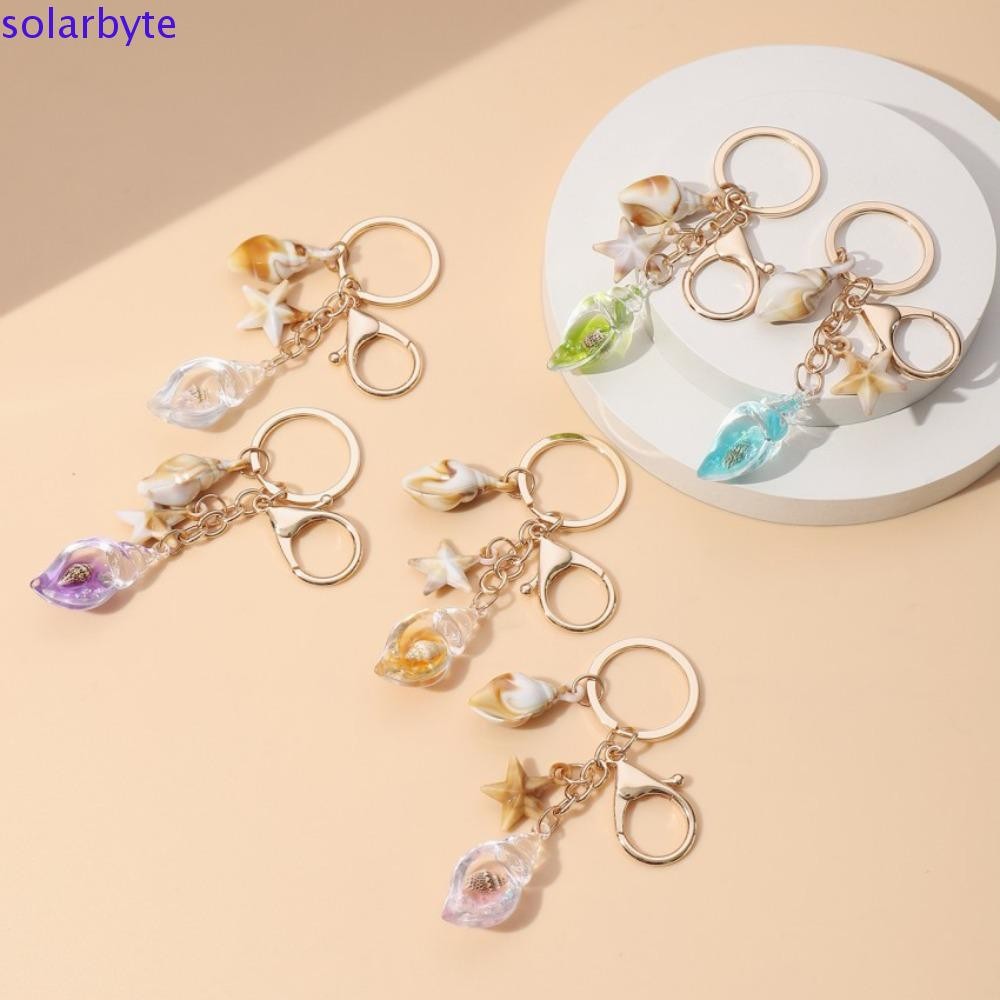 Solarbyte Luminous Conch พวงกุญแจ,น่ารักสไตล์โบฮีเมียน Sea Beach จี้,กระเป๋าแขวน Glow-in-the ...