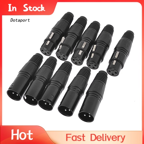 Kddt- อะแดปเตอร์เชื่อมต่อไมโครโฟน XLR 3 Pin ตัวผู้ เป็นตัวเมีย 5 คู่ ...