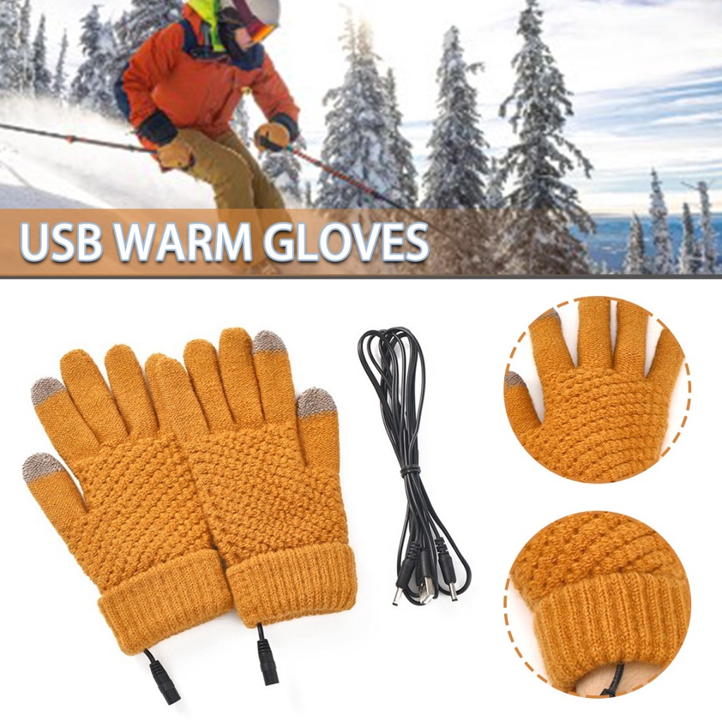 New Winter Electric Mitten Heated Gloves Full Finger Warmer USB ...