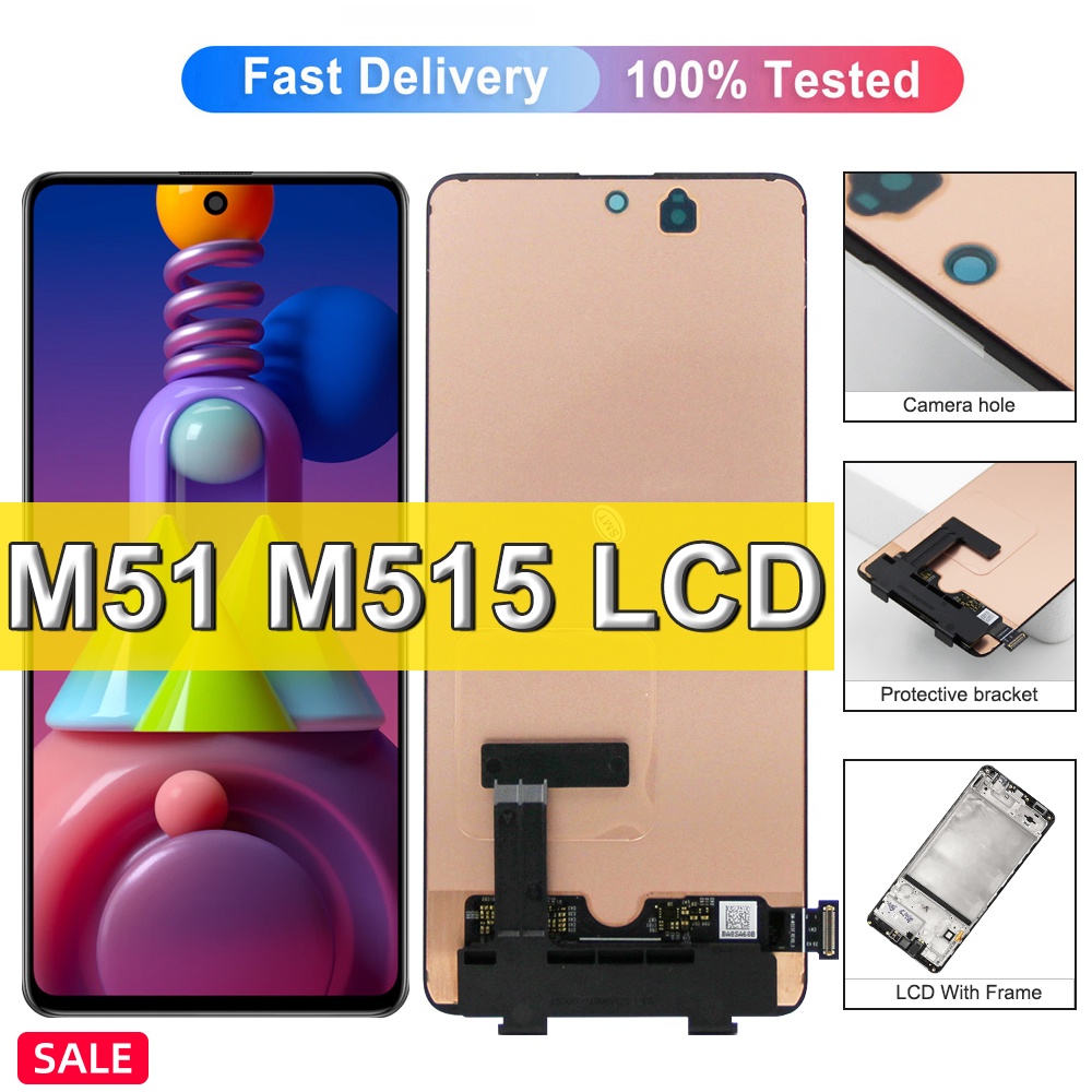 OLED สําหรับ Samsung Galaxy M51 M515F SM-M515F/DSN จอแสดงผล LCD Touch ...