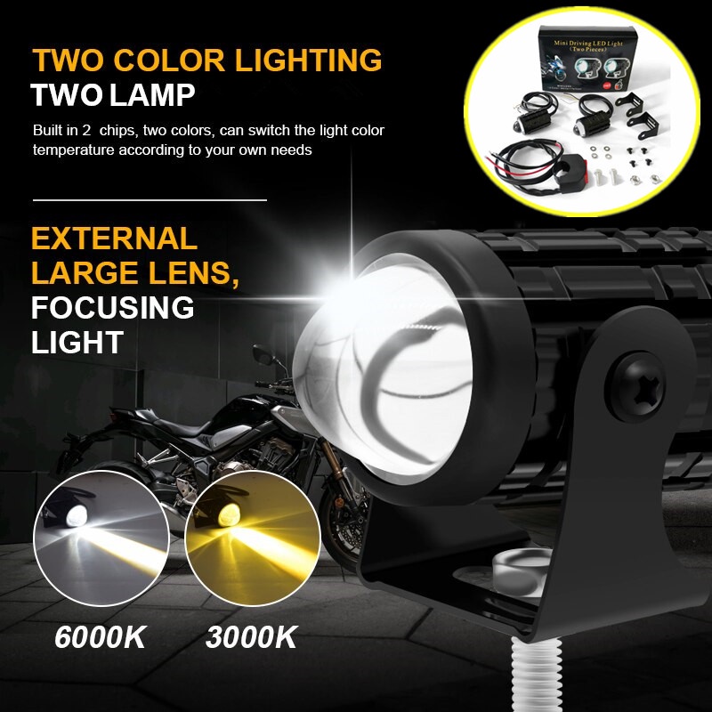 666 Tool พ็ค 2ชิ้น 88w + 88w ไฟโปรเจคเตอร์ ไฟหน้ารถยนต์LED ไฟท้าย มอเตอร์ไซค์ สว่างมาก 2 สเต็ป ...