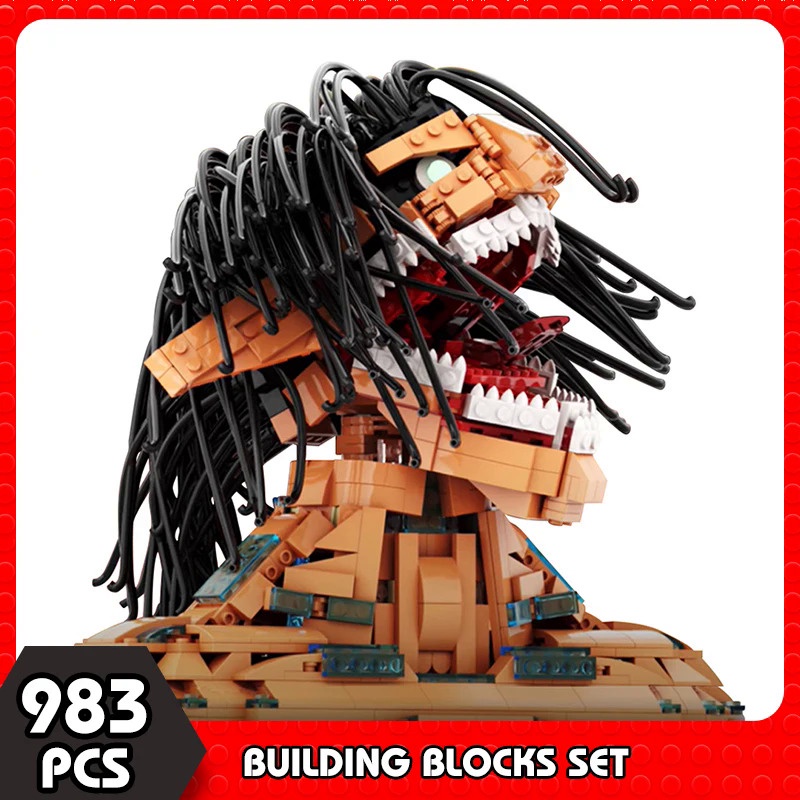 Moc ฟิกเกอร์อนิเมะญี่ปุ่น Attack on Titan Titan Eren Chest Head ของเล่น ...